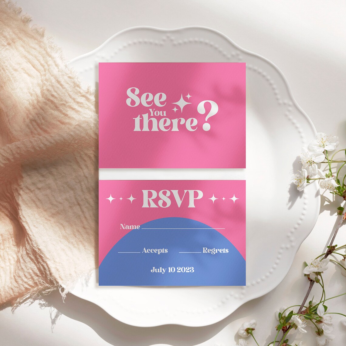 Colorful Retro Wedding Invitation 80s Digital Download Classic Summer ...