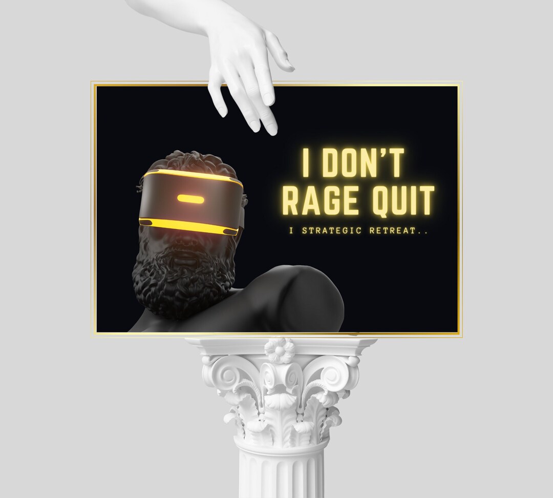 Decorative POSTER: GAMING Room, Sculpture With VR Glasses and Neon ...
