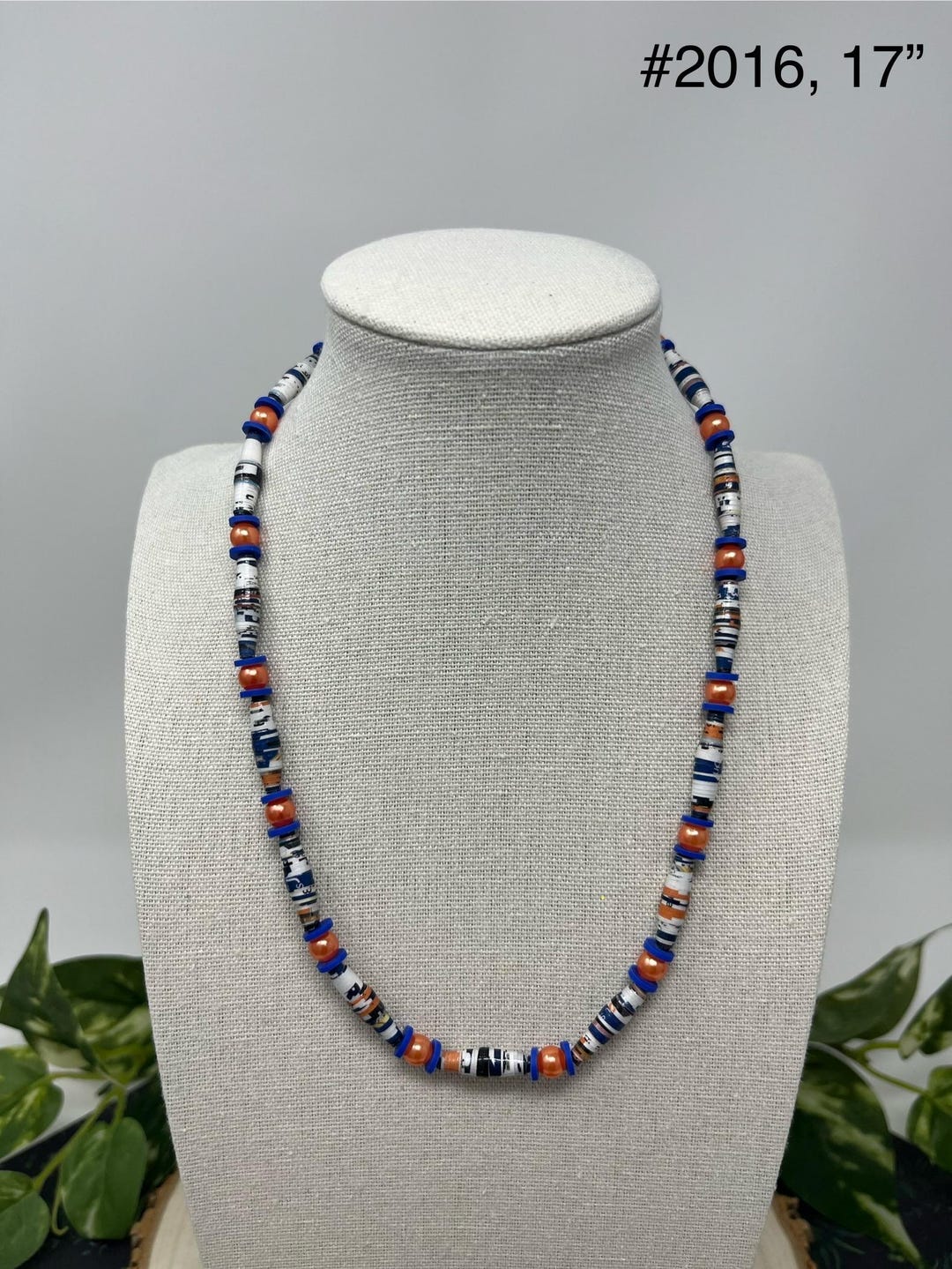 Colorful Hand-rolled Paper Bead Necklace: Eco-artisan Jewelry Made From ...