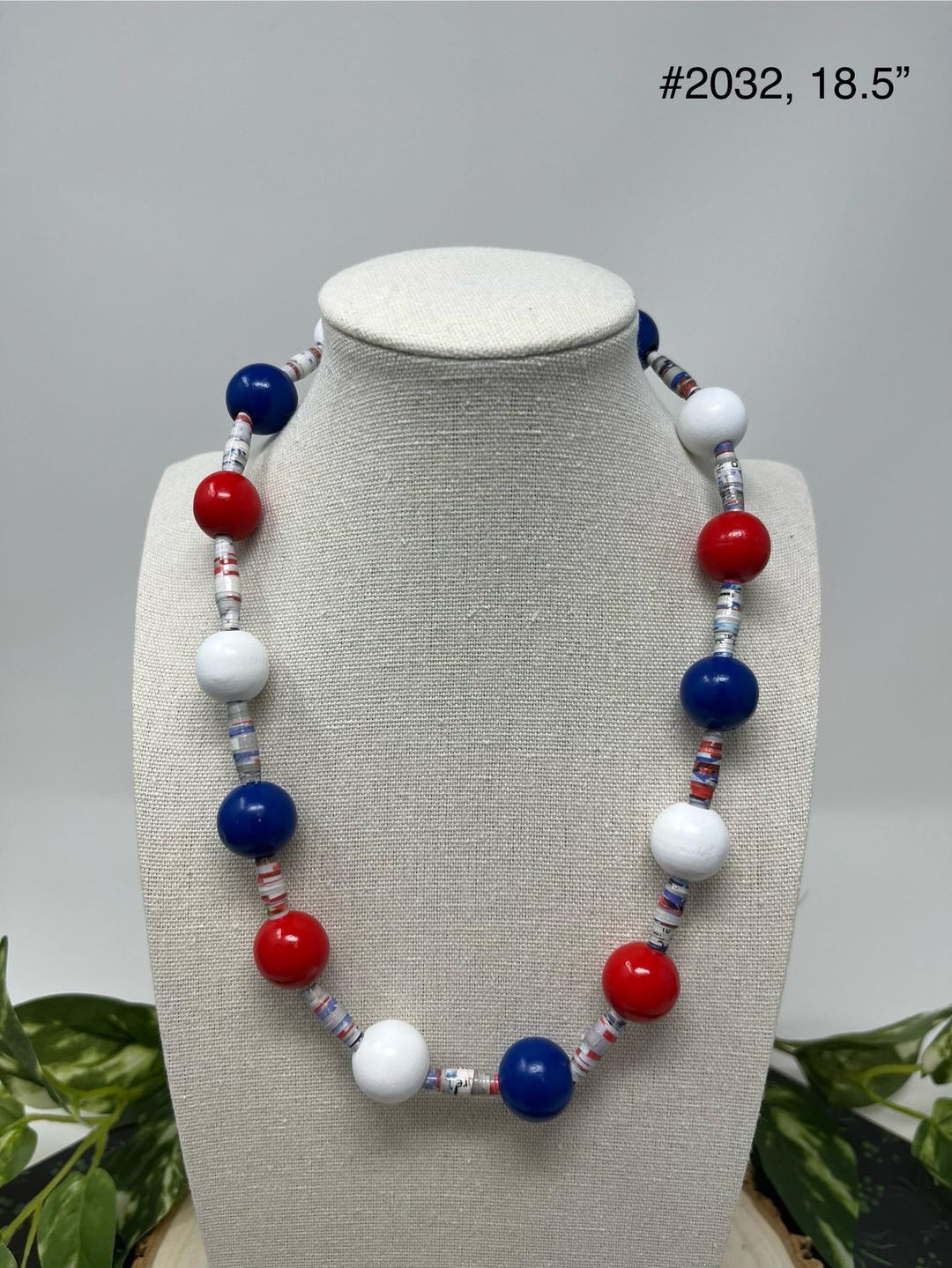 Colorful Hand-rolled Paper Bead Necklace: Eco-artisan Jewelry Made From ...