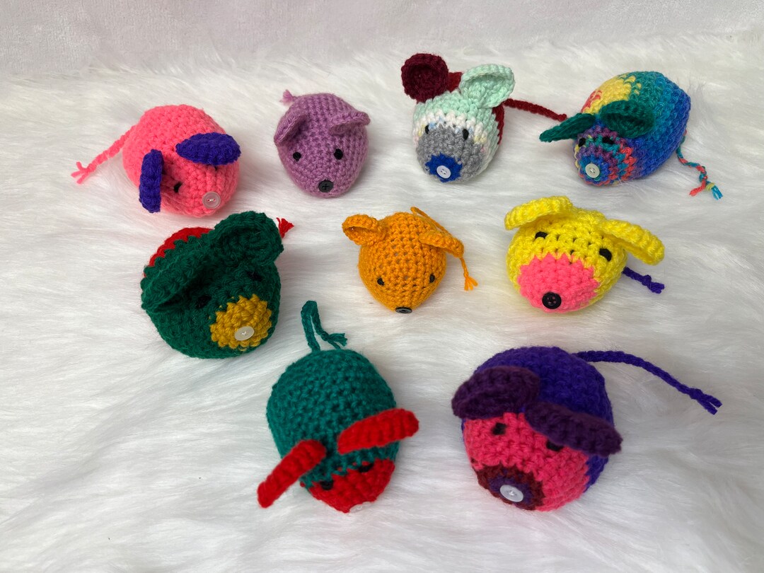 Crochet Catnip Mouse, (various Colors to Choose From) - Etsy