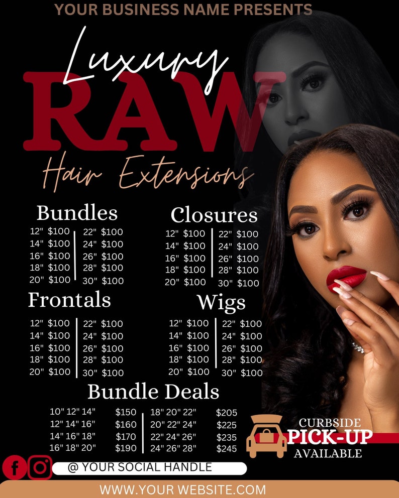 Hair Bundle Promotion Flyer| DIY Hair Sale, Hair Bundle, Wigs, Clip-ins ...