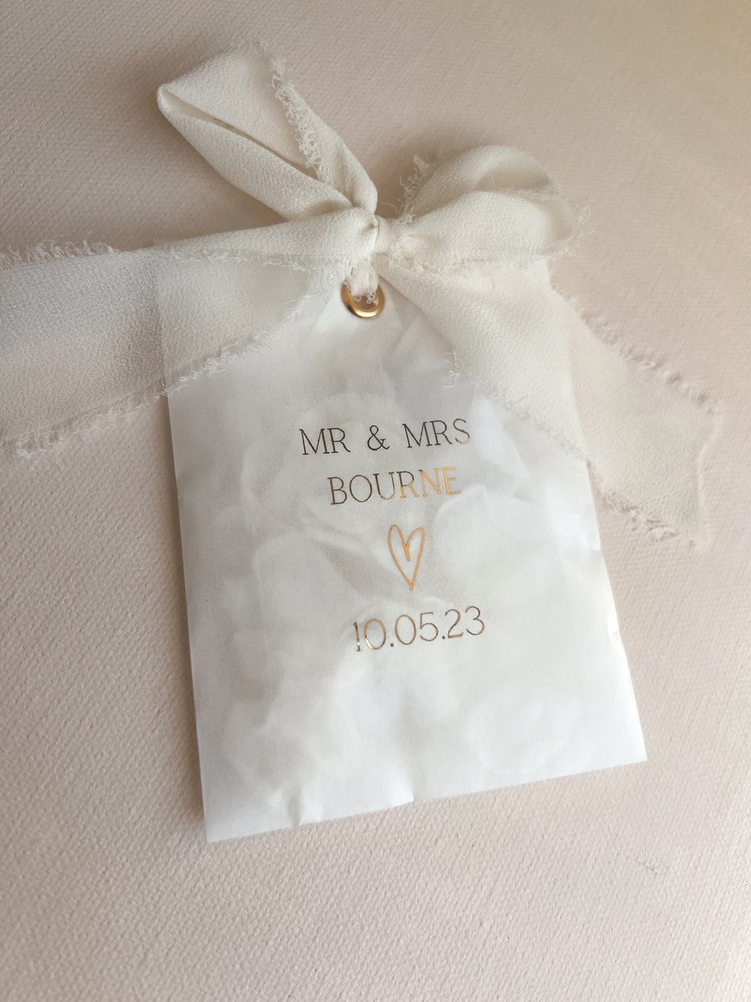 Wedding Confetti Bags Gold Foil / Personalised Printed Confetti Custom ...