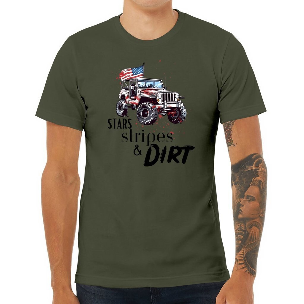American Offroad Shirt, Stars Strips and Dirt Shirt, US Flag Patriotic ...