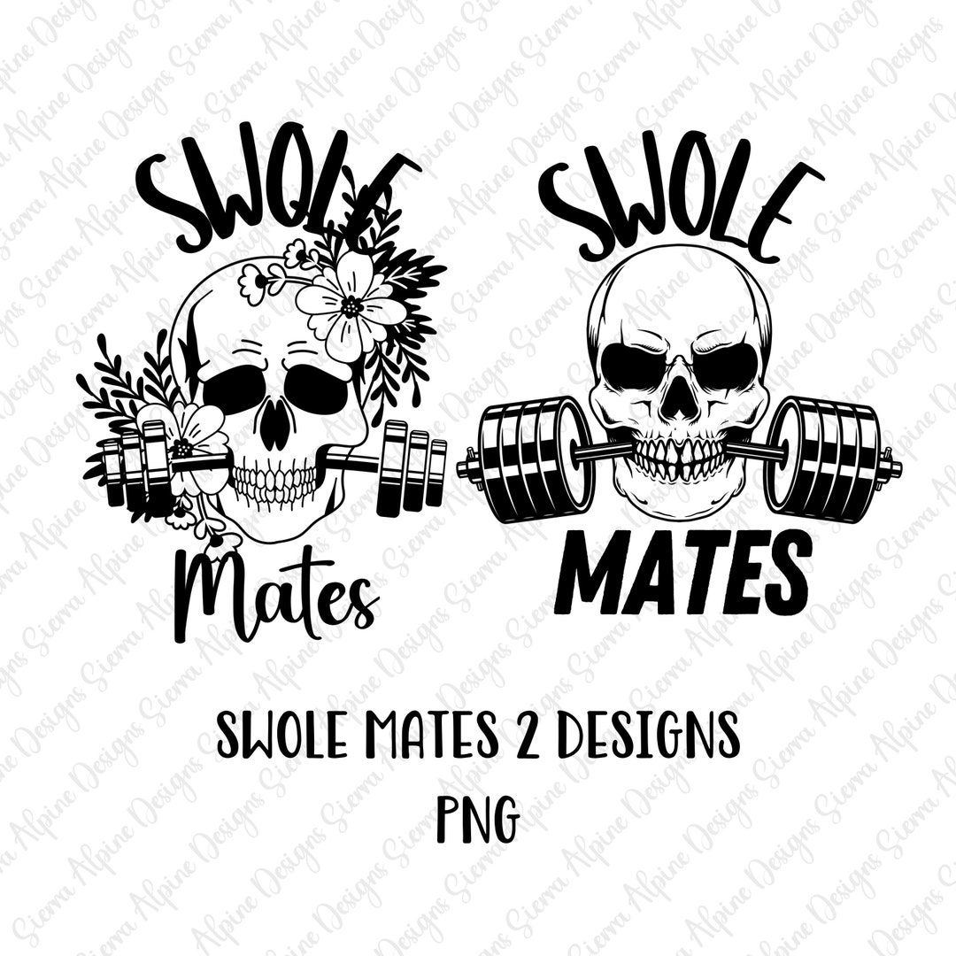 Swole Mates Gym PNG, Training Design, Couples Workout PNG, Halloween ...