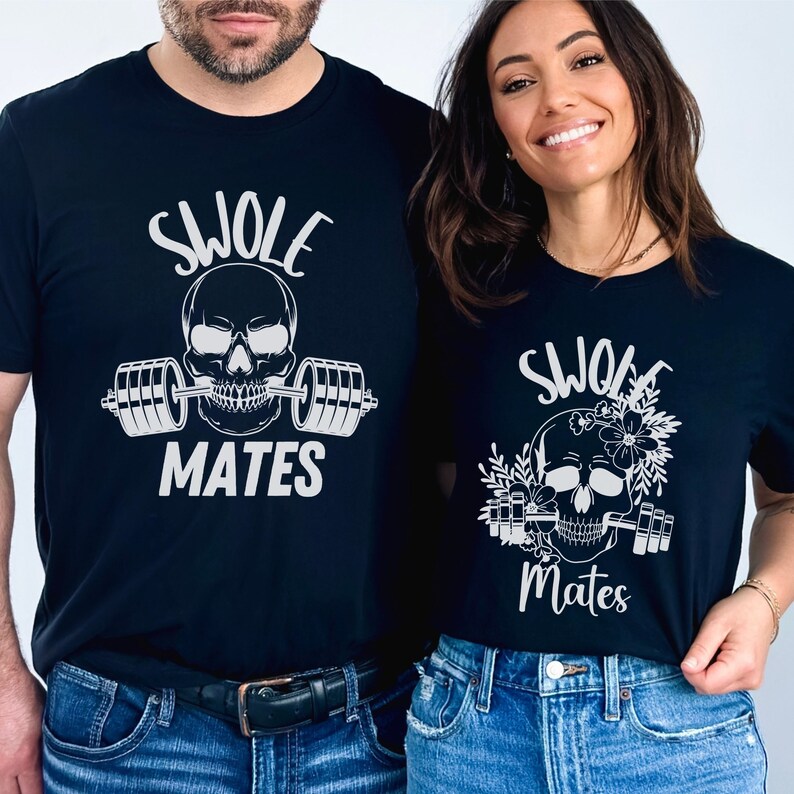 Swole Mates Gym PNG, Training Design, Couples Workout PNG, Halloween ...