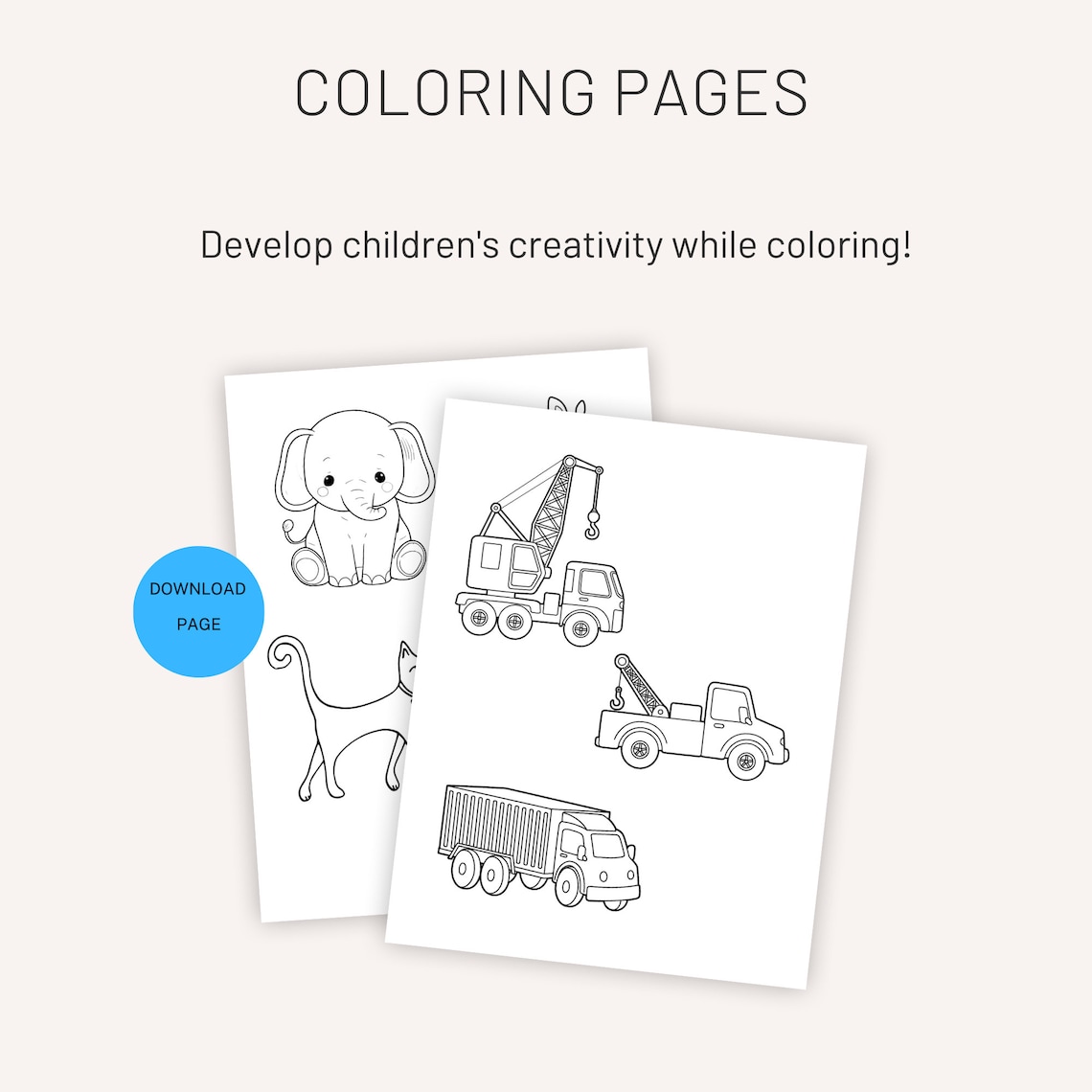 Coloring Pages for Kids Printable Pages for Toddlers - Etsy