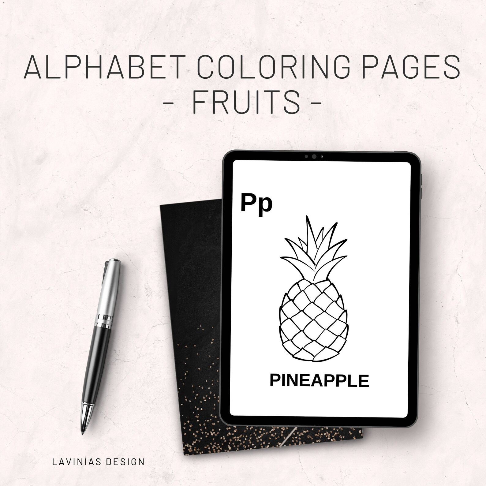 Fruit Coloring Pages Alphabet Coloring Book for Toddlers - Etsy