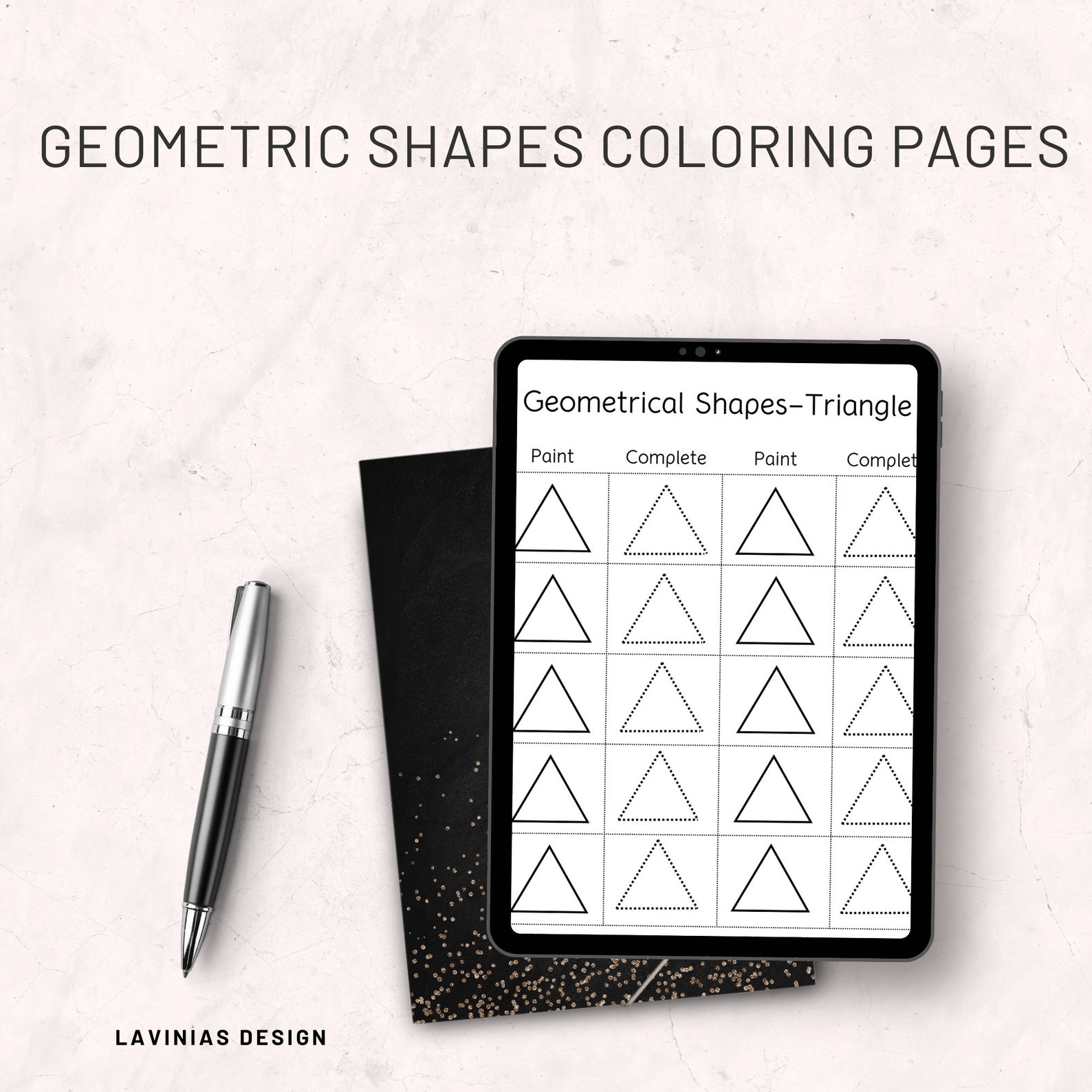 Kids Geometric Shapes Coloring Pages Printable Geometric - Etsy