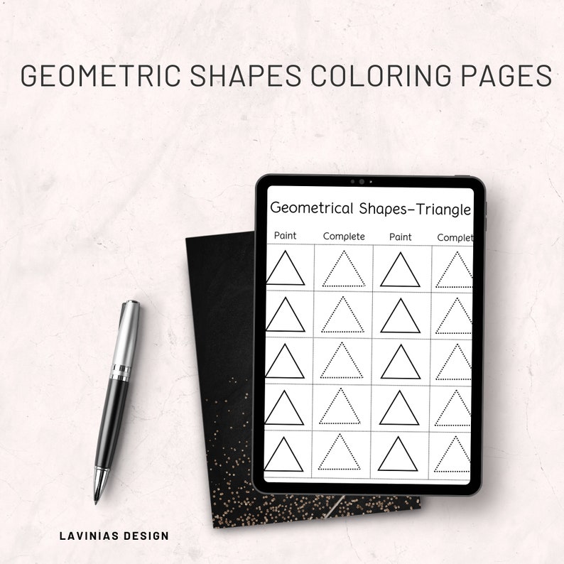 Kids Geometric Shapes Coloring Pages Printable Geometric - Etsy