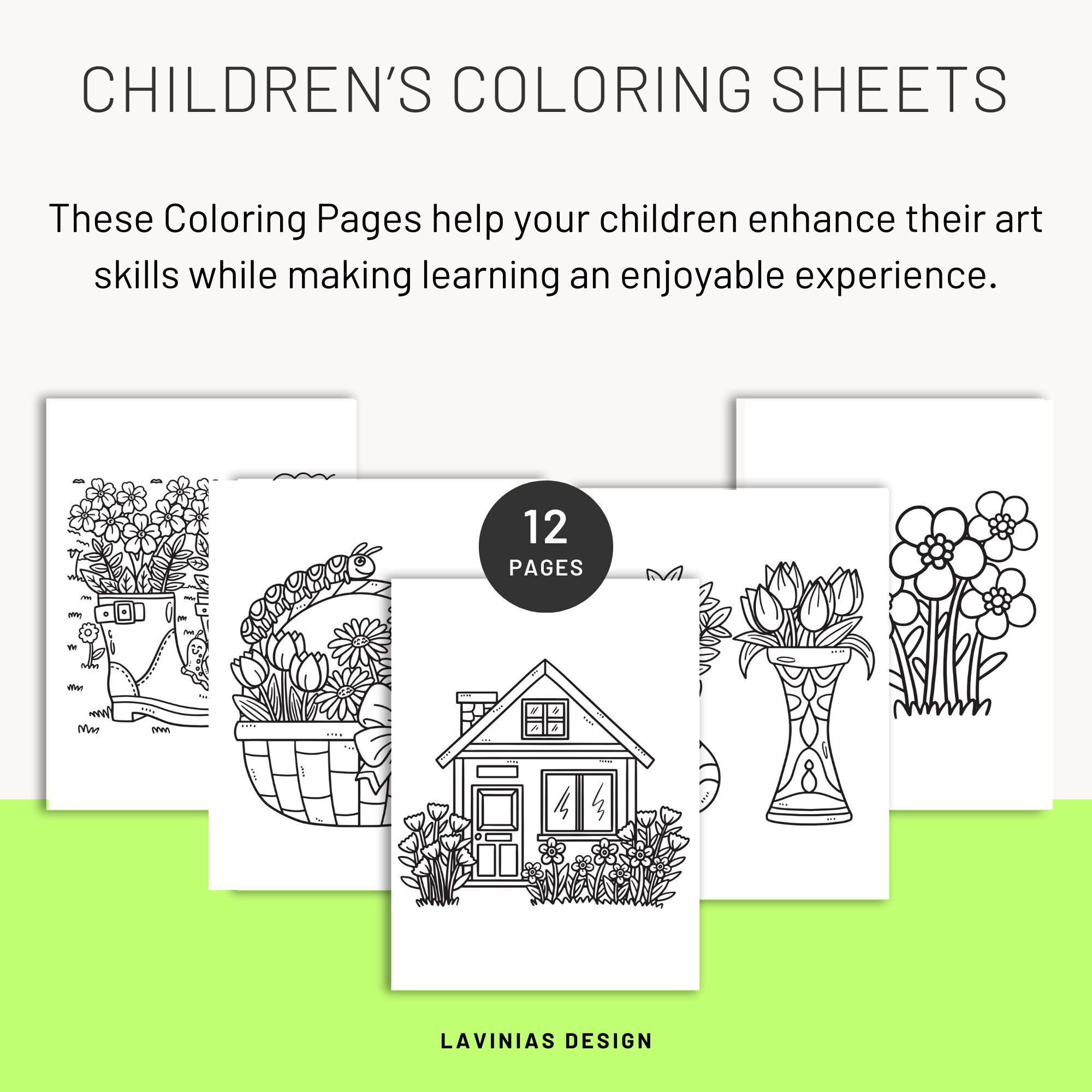 Children's Coloring Sheets Kids Coloring Pages - Etsy