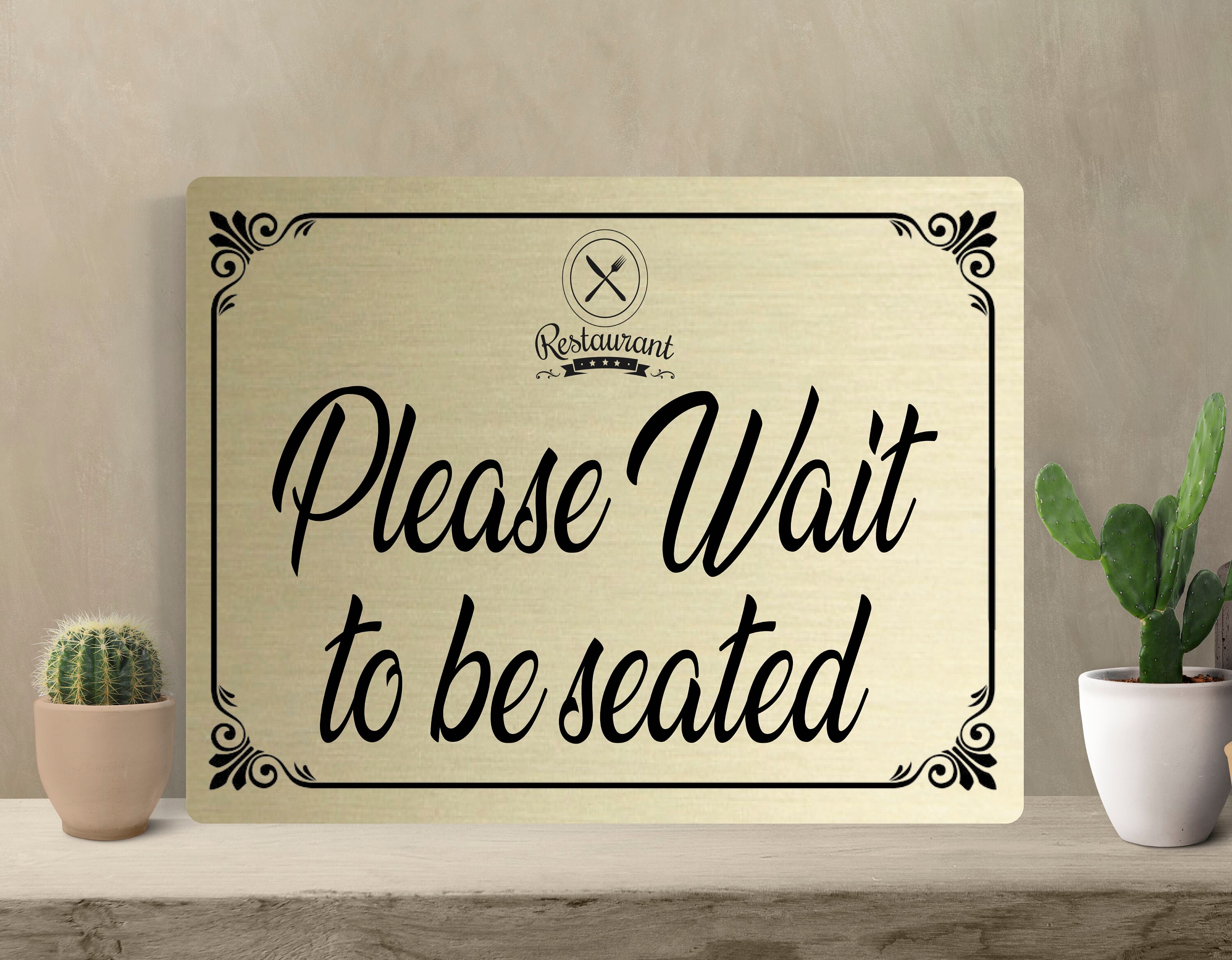 Personalised Metal Bar Restaurant Café Sign Plaque Brushed Grained ...