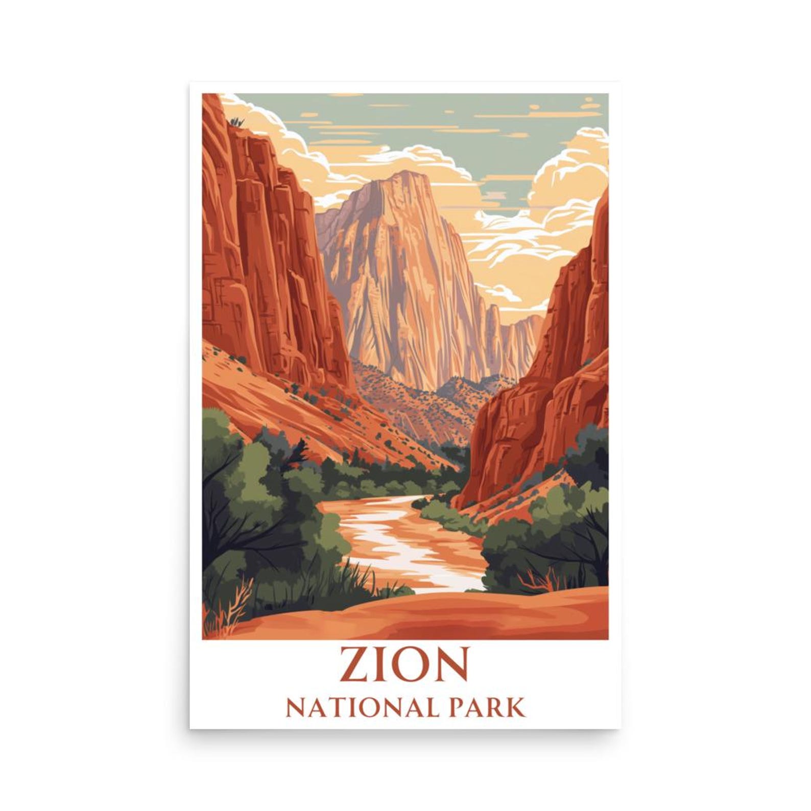 Zion National Park Wall Art Zion National Park Poster Zion Poster Home ...
