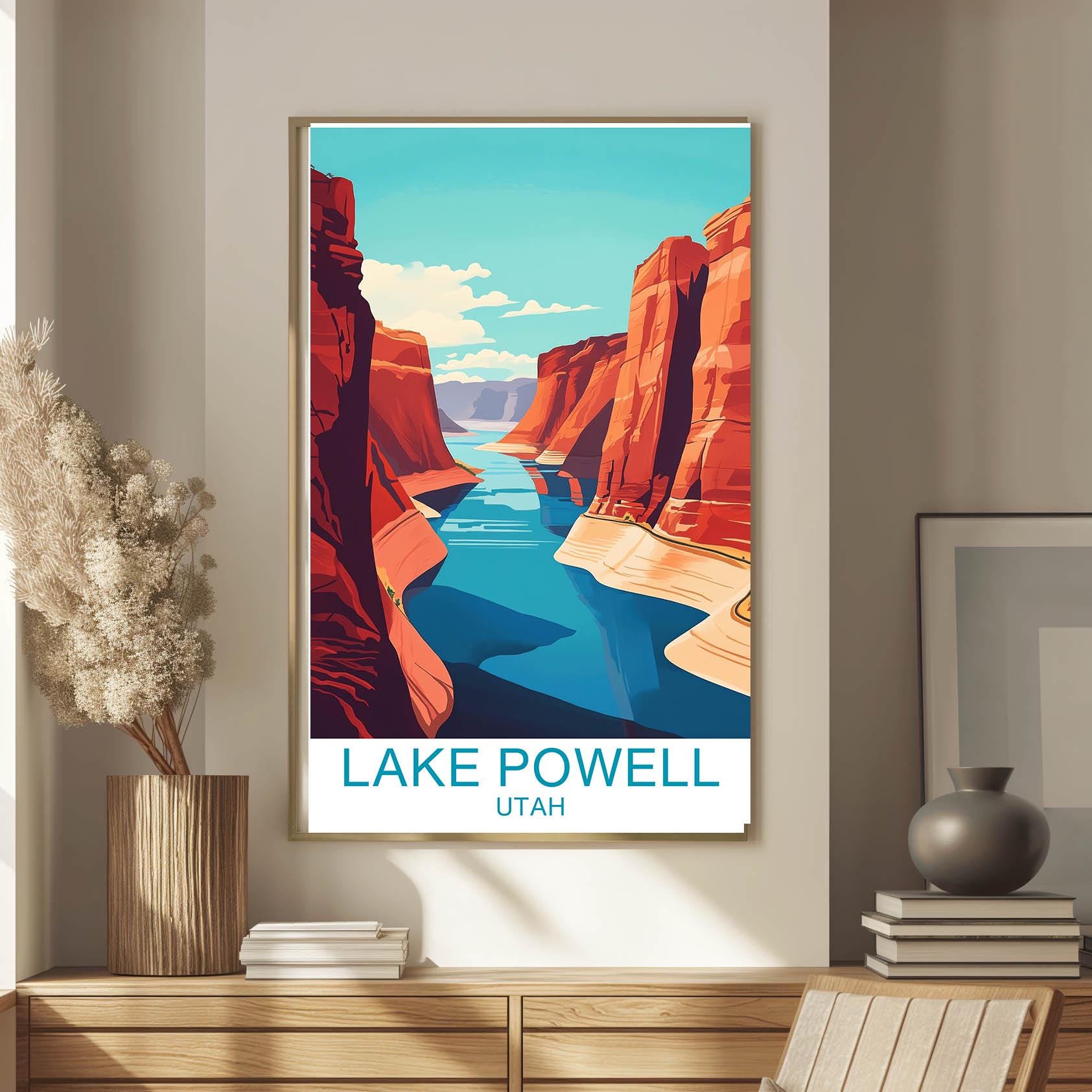 Lake Powell Poster Lake Powell Wall Art Home Decor Gift for Utah Nature ...
