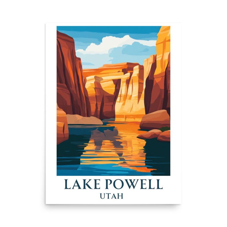 Lake Powell Poster Lake Powell Wall Art Home Decor Gift for Utah Nature ...