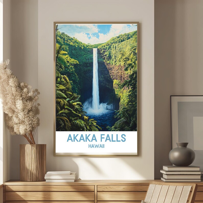 Akaka Falls Poster Akaka Falls Wall Art Akaka Falls Travel Poster Akaka ...