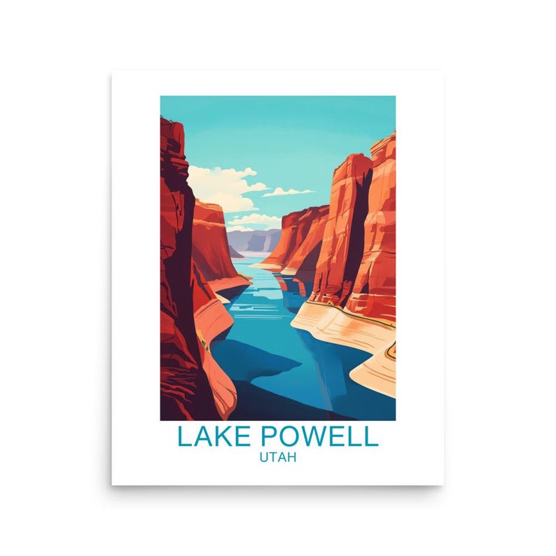 Lake Powell Poster Lake Powell Wall Art Home Decor Gift for Utah Nature ...