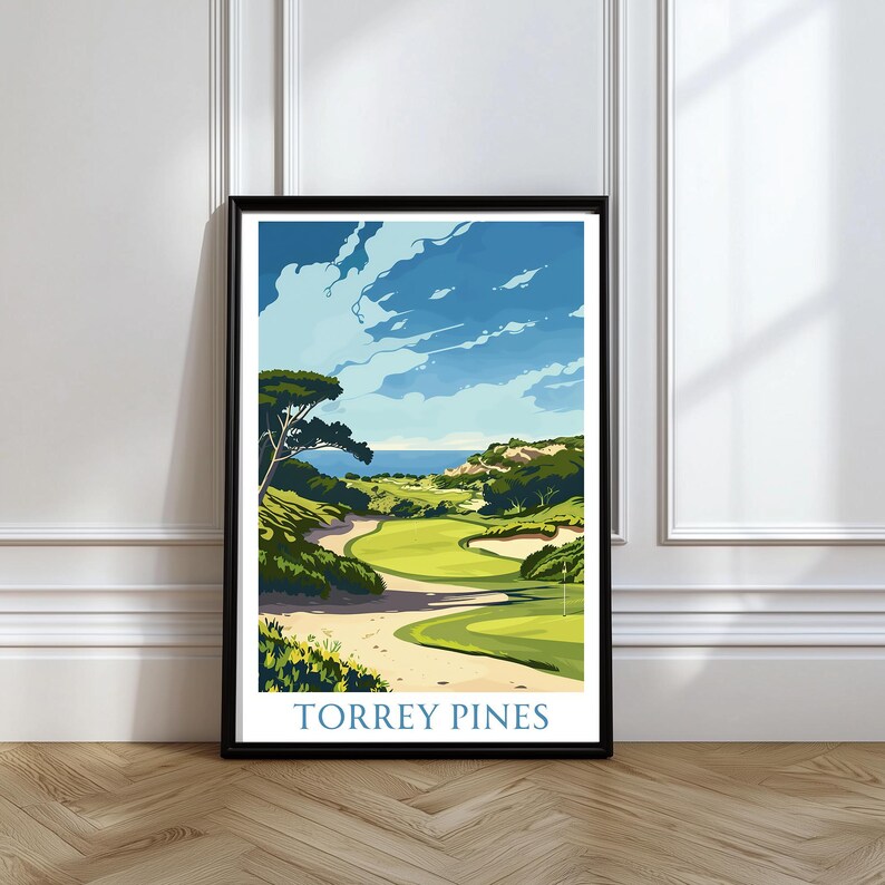Torrey Pines Poster Torrey Pines Wall Art Gift for Golfers, Golf Lovers ...