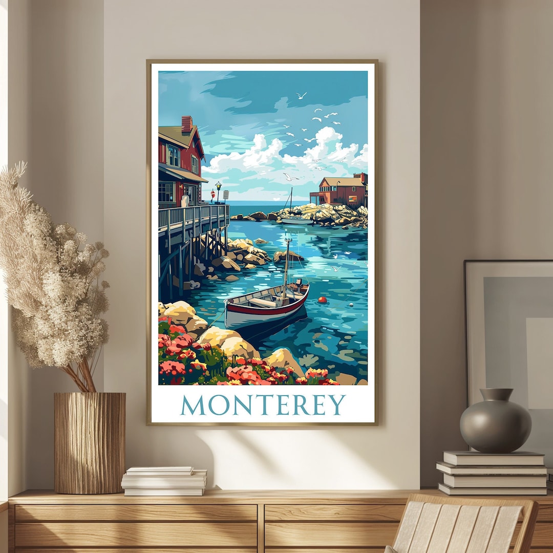 Monterey Travel Poster California Poster Monterey Wall Art Monterey ...