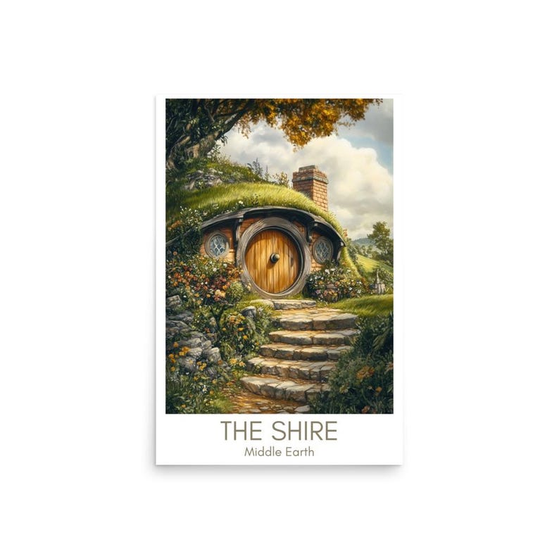 The Shire Travel Poster the Shire Middle Earth Travel Print New Zealand ...