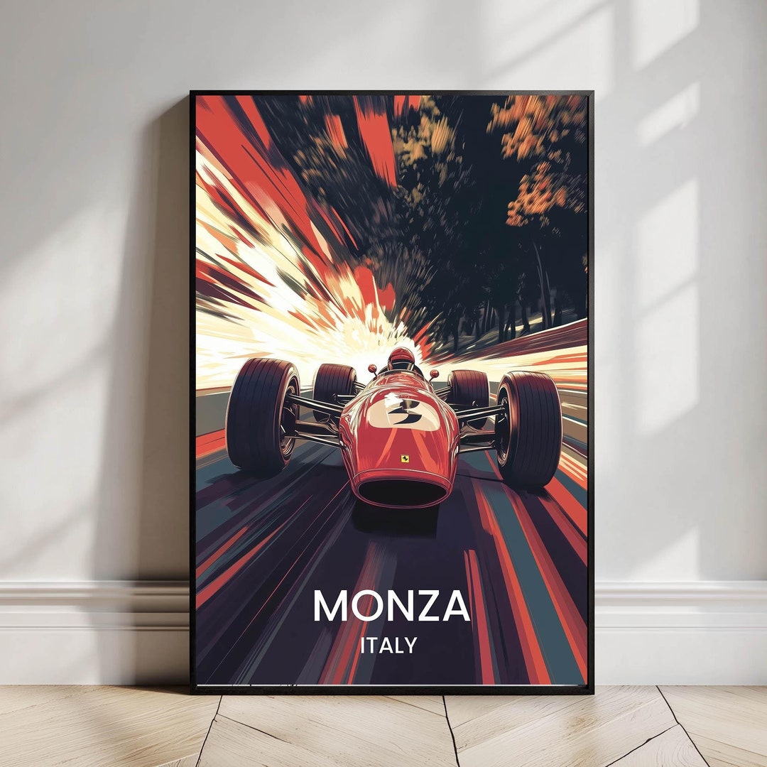 Monza 1960s Vintage F1 Poster Italian Grand Prix Wall Art Formula Gift ...