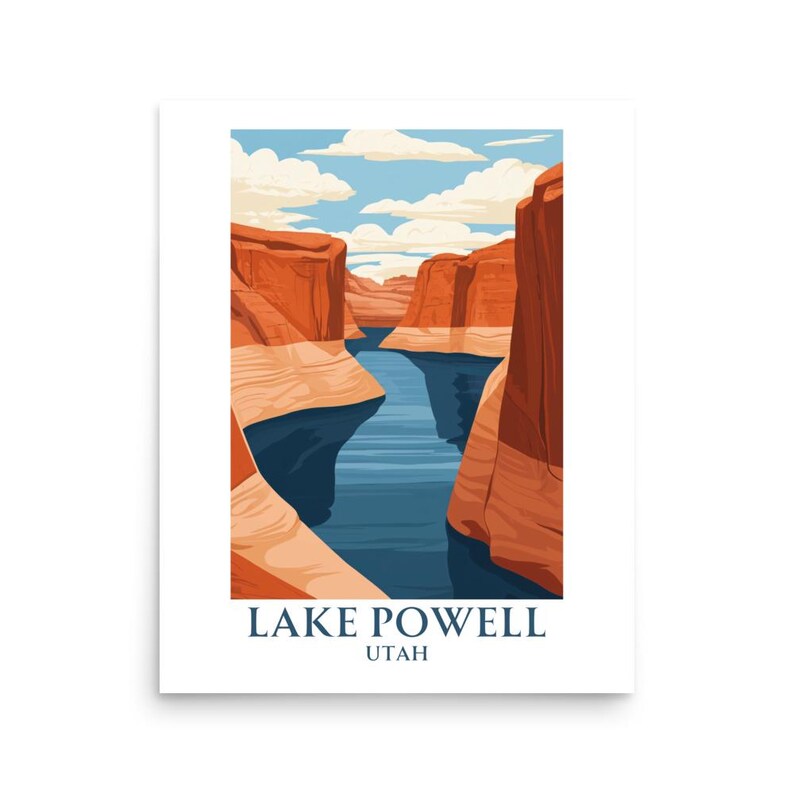 Lake Powell Poster Lake Powell Wall Art Home Decor Gift for Utah Nature ...