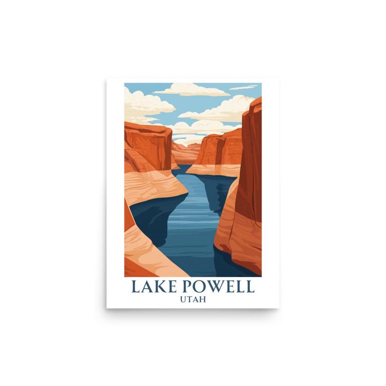 Lake Powell Poster Lake Powell Wall Art Home Decor Gift for Utah Nature ...