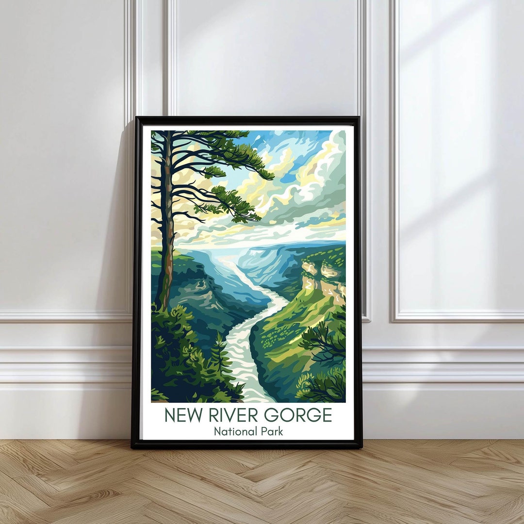 New River Gorge West Virginia Wall Art New River Gorge Travel Print New ...