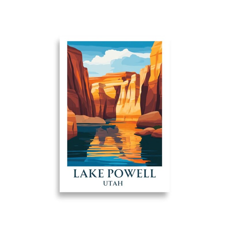 Lake Powell Poster Lake Powell Wall Art Home Decor Gift for Utah Nature ...