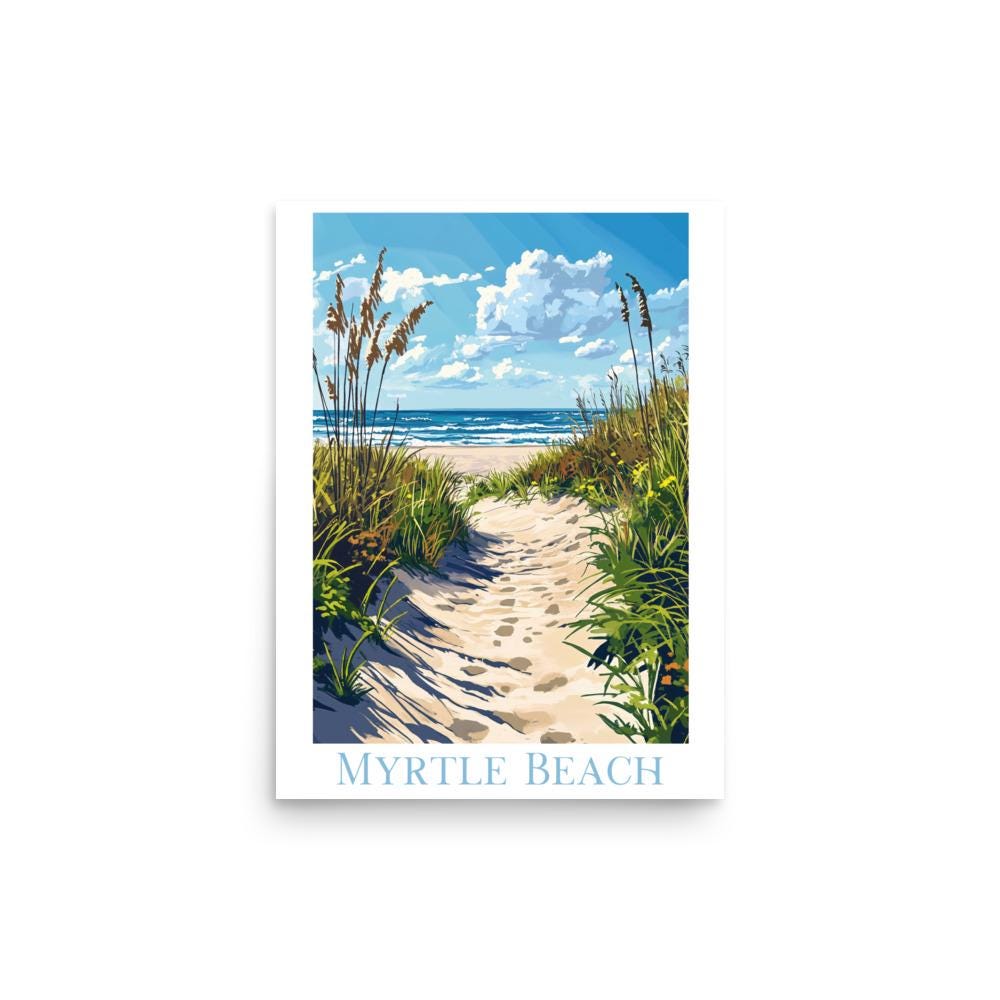 Myrtle Beach Poster Myrtle Beach Wall Art Myrtle Wall Art South ...