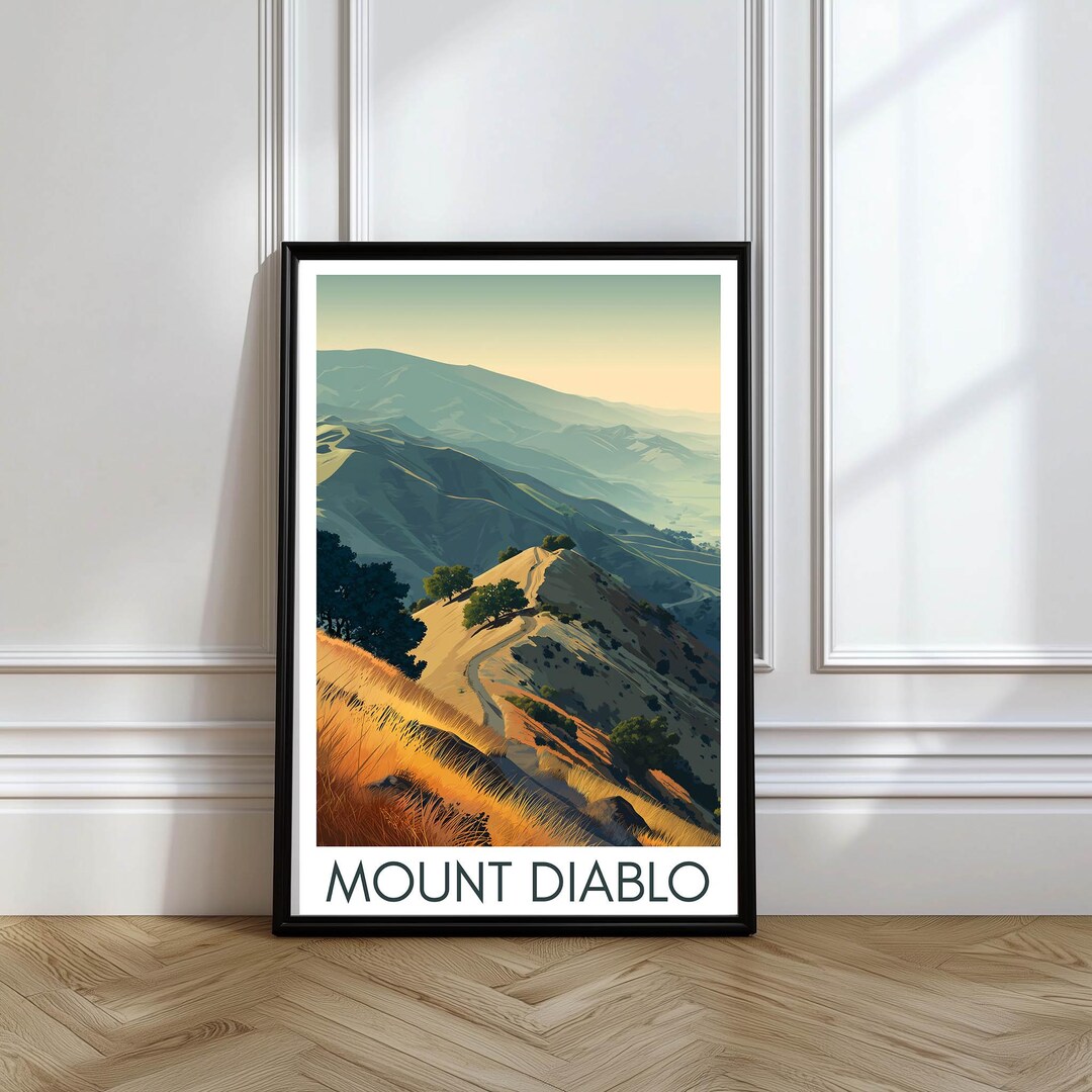 Mount Diablo Trails Poster Mt. Diablo Travel Poster Mount Diablo Travel ...