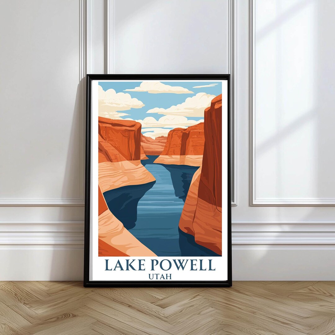 Lake Powell Poster Lake Powell Wall Art Home Decor Gift for Utah Nature ...