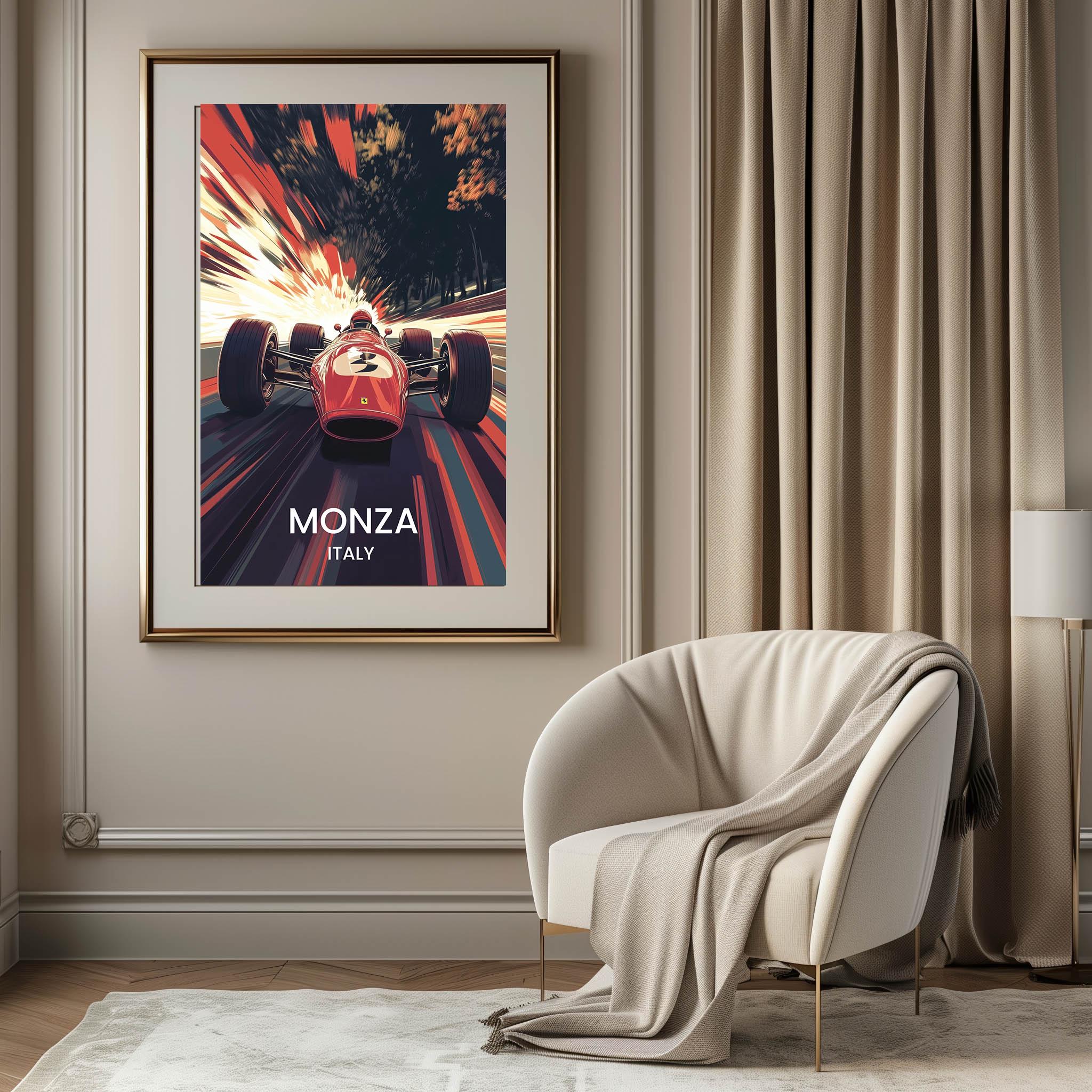 Monza 1960s Vintage F1 Poster Italian Grand Prix Wall Art Formula Gift ...