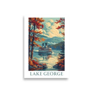Lake George Poster Lake George Wall Art Riverboat Steamboat Wall Art - Etsy