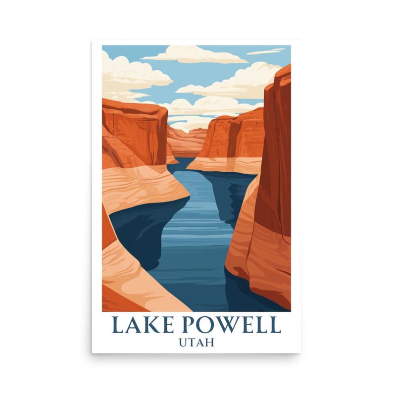 Lake Powell Poster Lake Powell Wall Art Home Decor Gift for Utah Nature ...