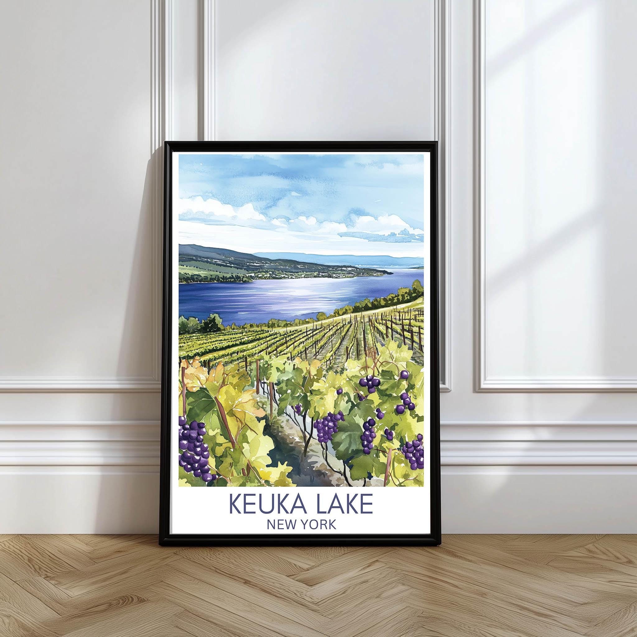 Keuka Lake Poster Finger Lakes Wall Art Finger Lakes Poster Finger ...
