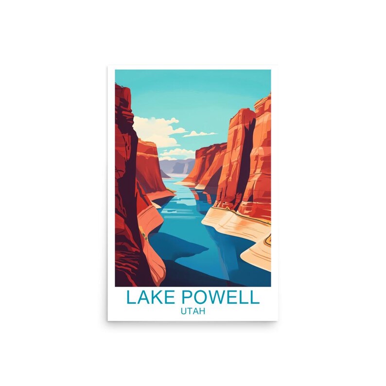 Lake Powell Poster Lake Powell Wall Art Home Decor Gift for Utah Nature ...
