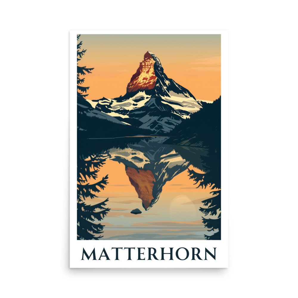 Matterhorn Travel Poster Matterhorn Mountain Poster Matterhorn Wall Art ...