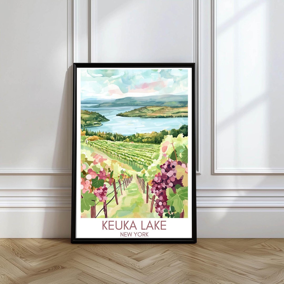 Keuka Lake Poster Finger Lakes Wall Art Finger Lakes Poster Finger ...