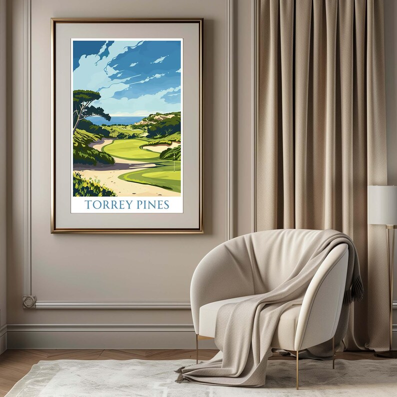 Torrey Pines Poster Torrey Pines Wall Art Gift for Golfers, Golf Lovers Gift - Etsy