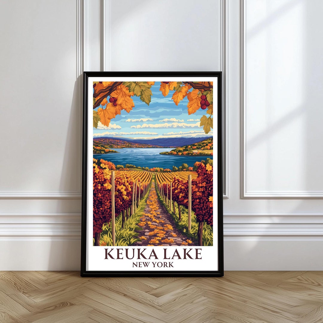 Keuka Lake Poster Finger Lakes Wall Art Finger Lakes Poster Finger ...