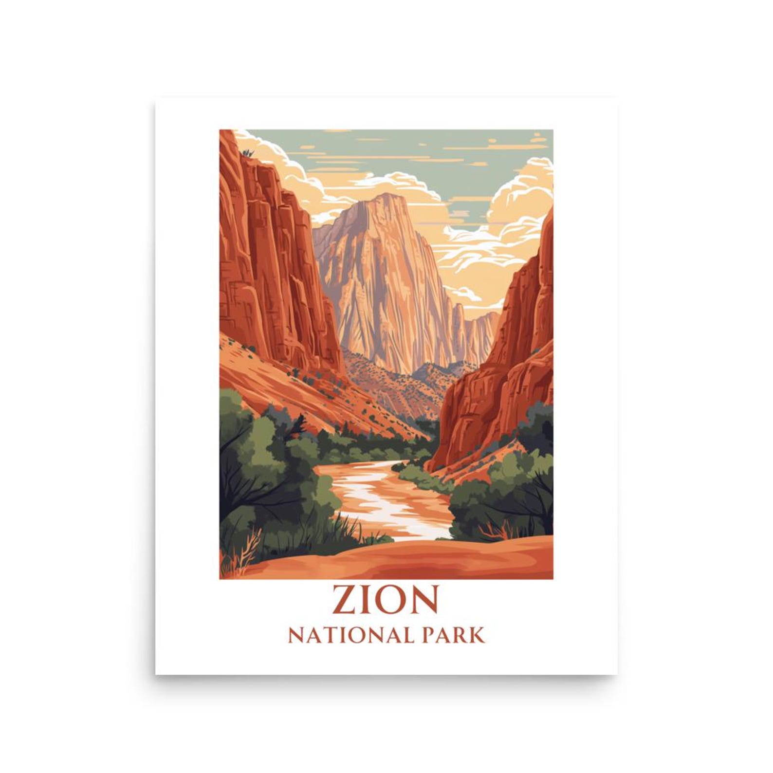 Zion National Park Wall Art Zion National Park Poster Zion Poster Home ...
