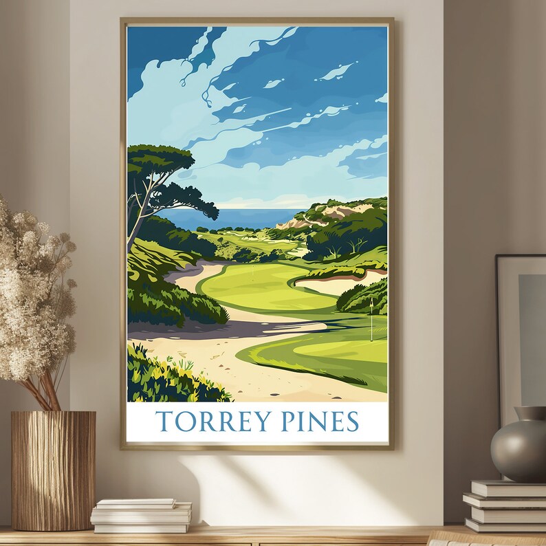 Torrey Pines Poster Torrey Pines Wall Art Gift for Golfers, Golf Lovers ...