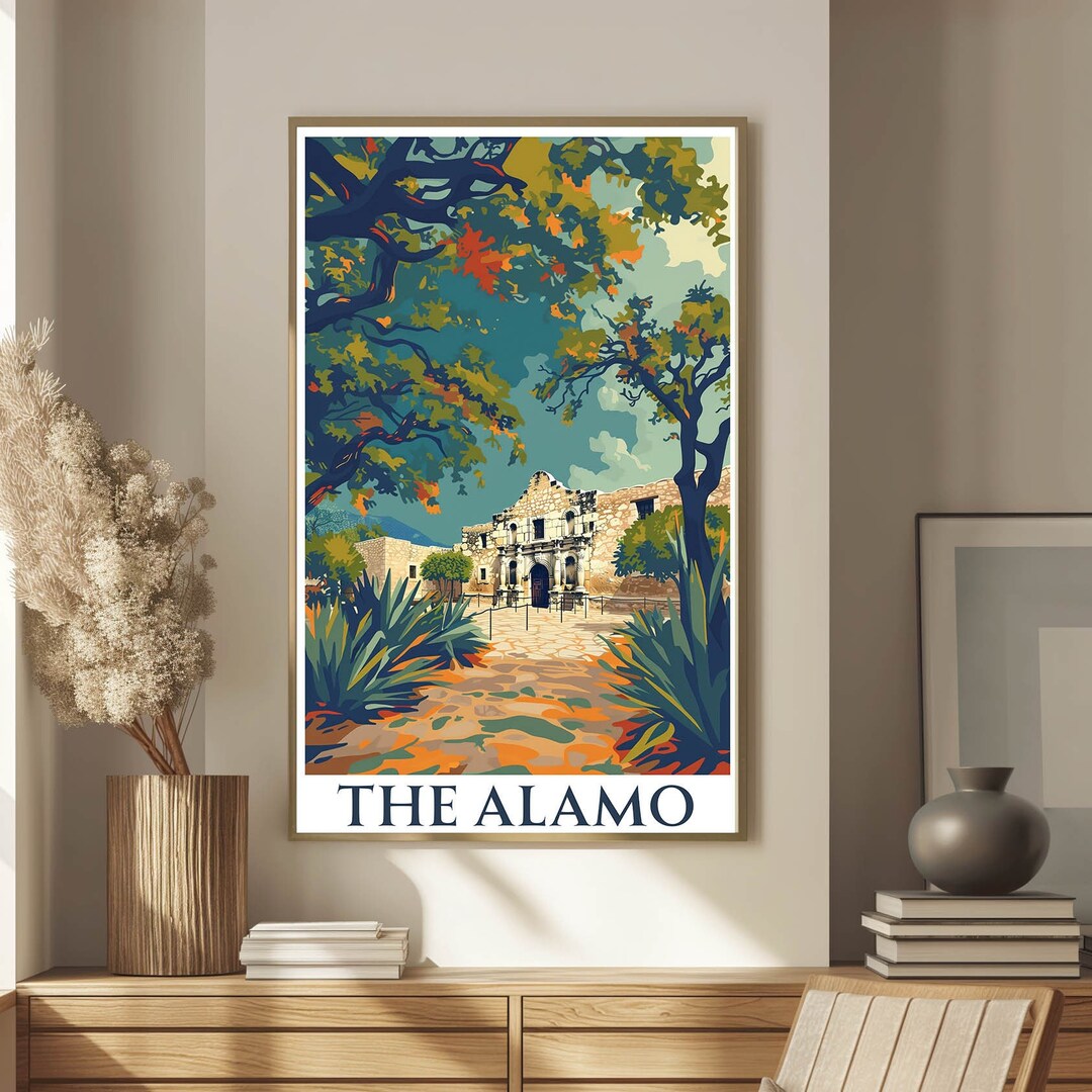 The Alamo Posterthe Alamo Wall Art San Antonio Decor the Alamo Print - Etsy