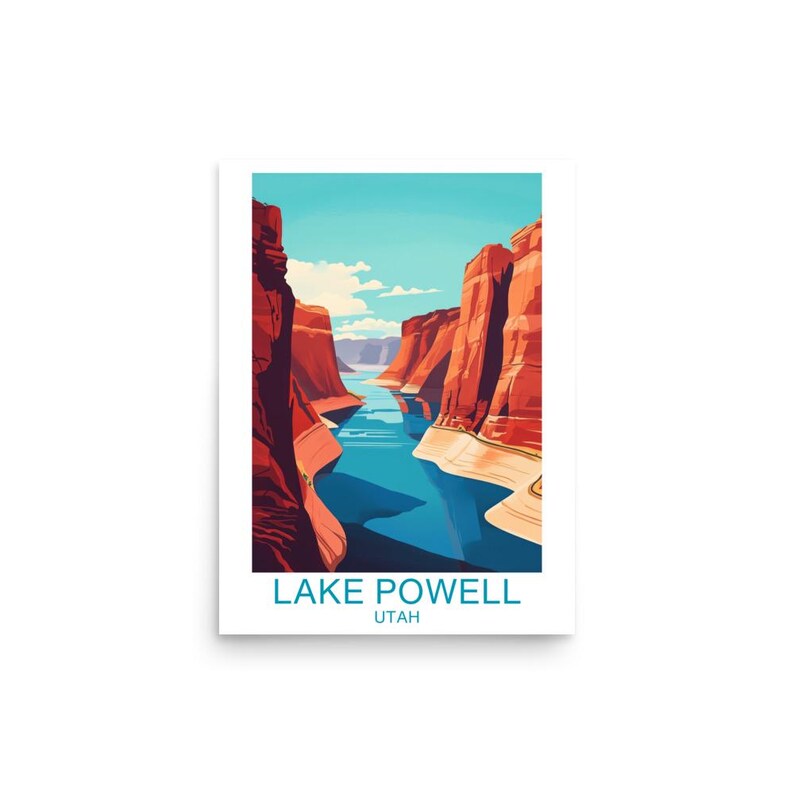 Lake Powell Poster Lake Powell Wall Art Home Decor Gift for Utah Nature ...