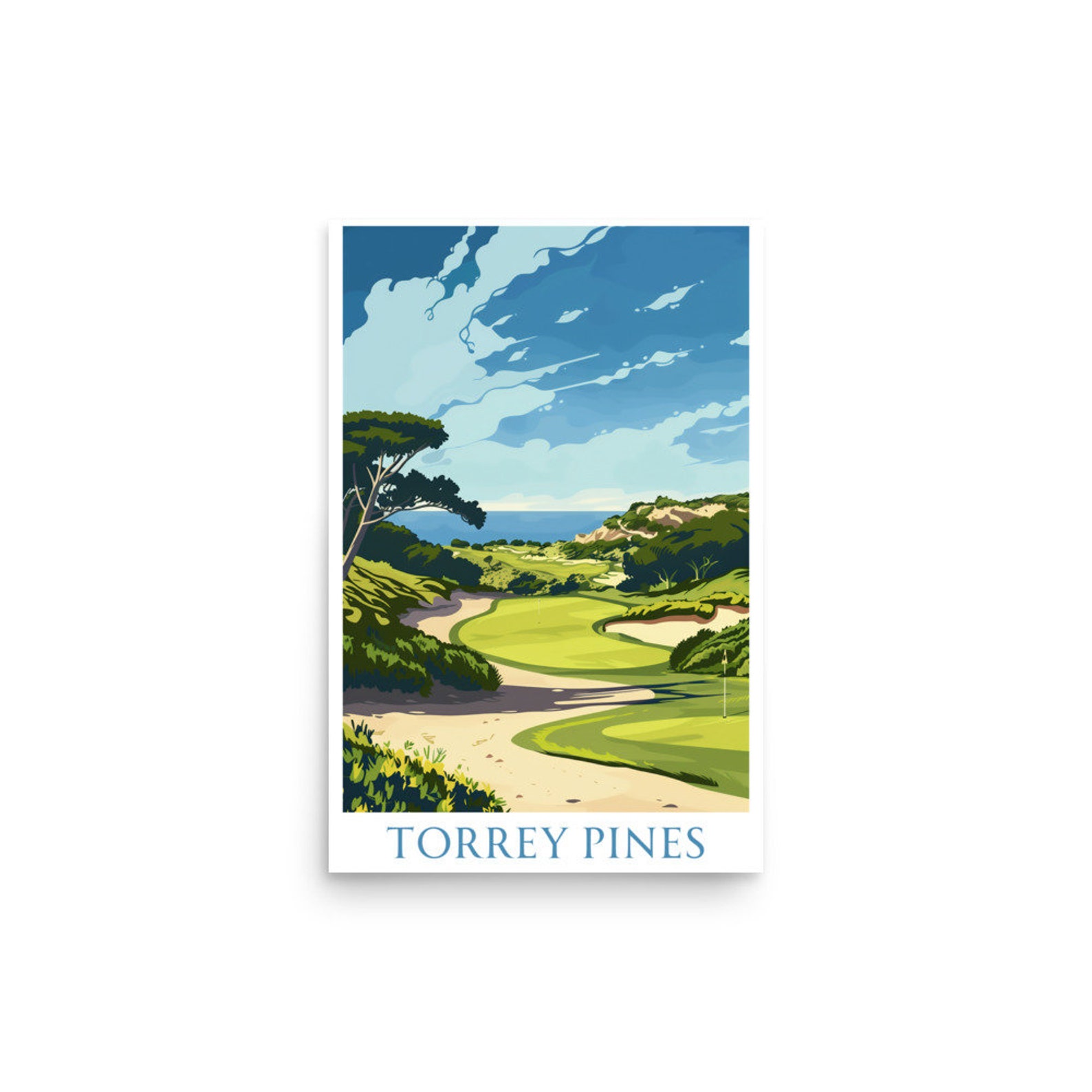 Torrey Pines Poster Torrey Pines Wall Art Gift for Golfers, Golf Lovers ...