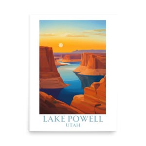 Lake Powell Poster Lake Powell Wall Art Home Decor Gift for Utah Nature ...