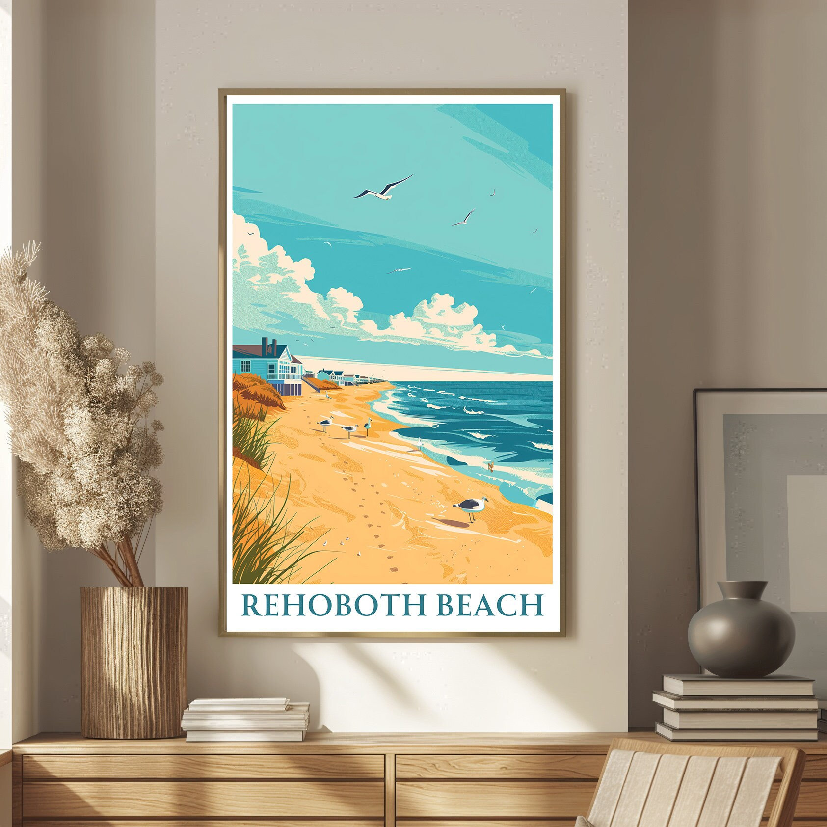 Rehoboth Beach Poster Rehoboth Beach Wall Art Rehoboth Beach Decor - Etsy