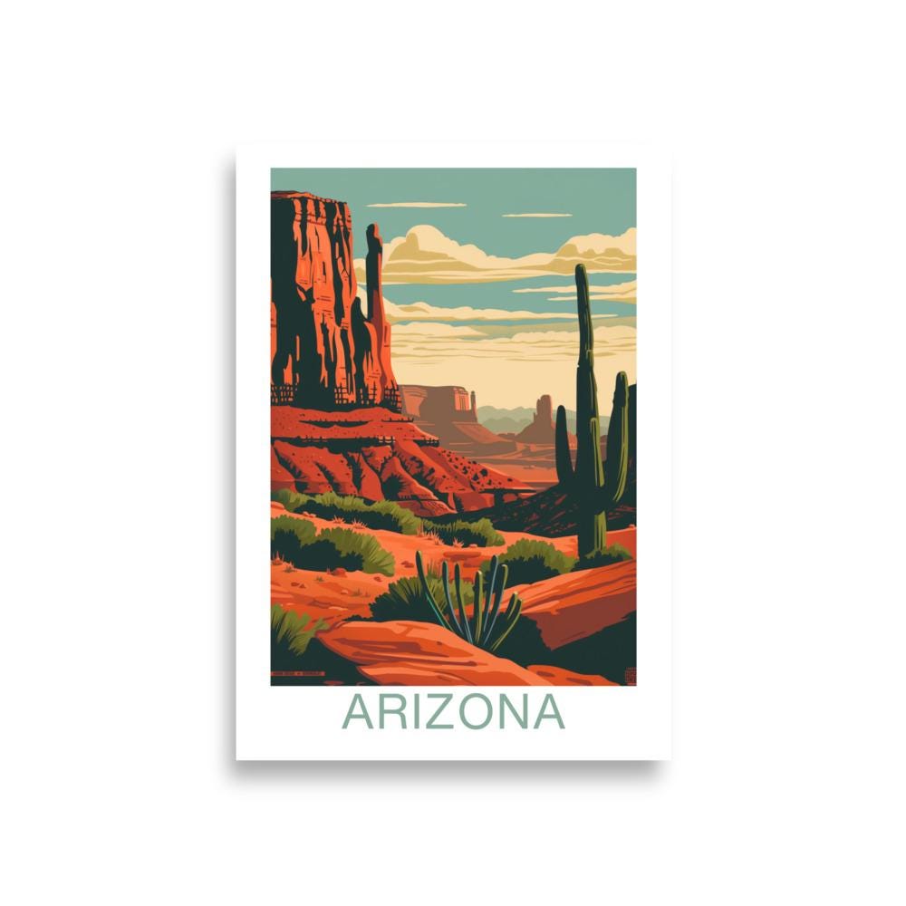 Arizona Poster Arizona Wall Art Arizona Landscape Poster Arizona Nature ...