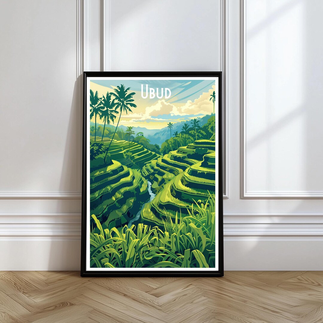 Ubud Poster Ubud Wall Art Bali Wall Art Rice Terraces Near Ubud Poster ...